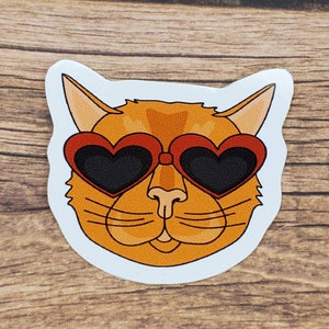 Cat Sunglasses Sticker Removeable Vinyl Sticker for Water - Etsy