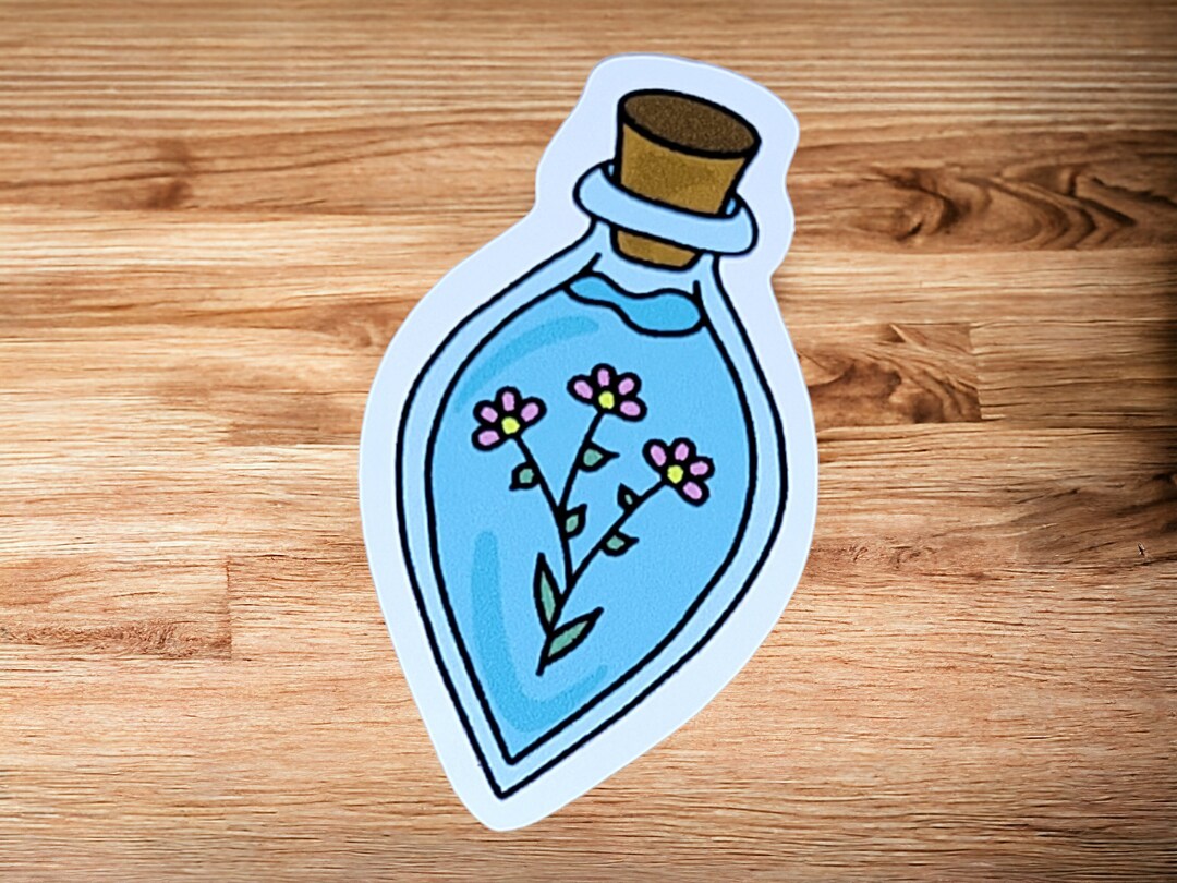 Potion Bottle Sticker, Removeable Vinyl, Cottagecore Sticker for Water ...