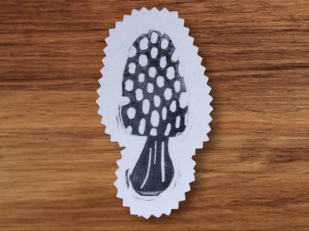 Linocut Print Patch, Handmade Punk Patch, Iron-on Accessory for Jacket ...