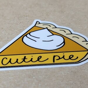 Pumpkin Pie Sticker, Removeable Vinyl, "cutie Pie" Sticker for Water ...