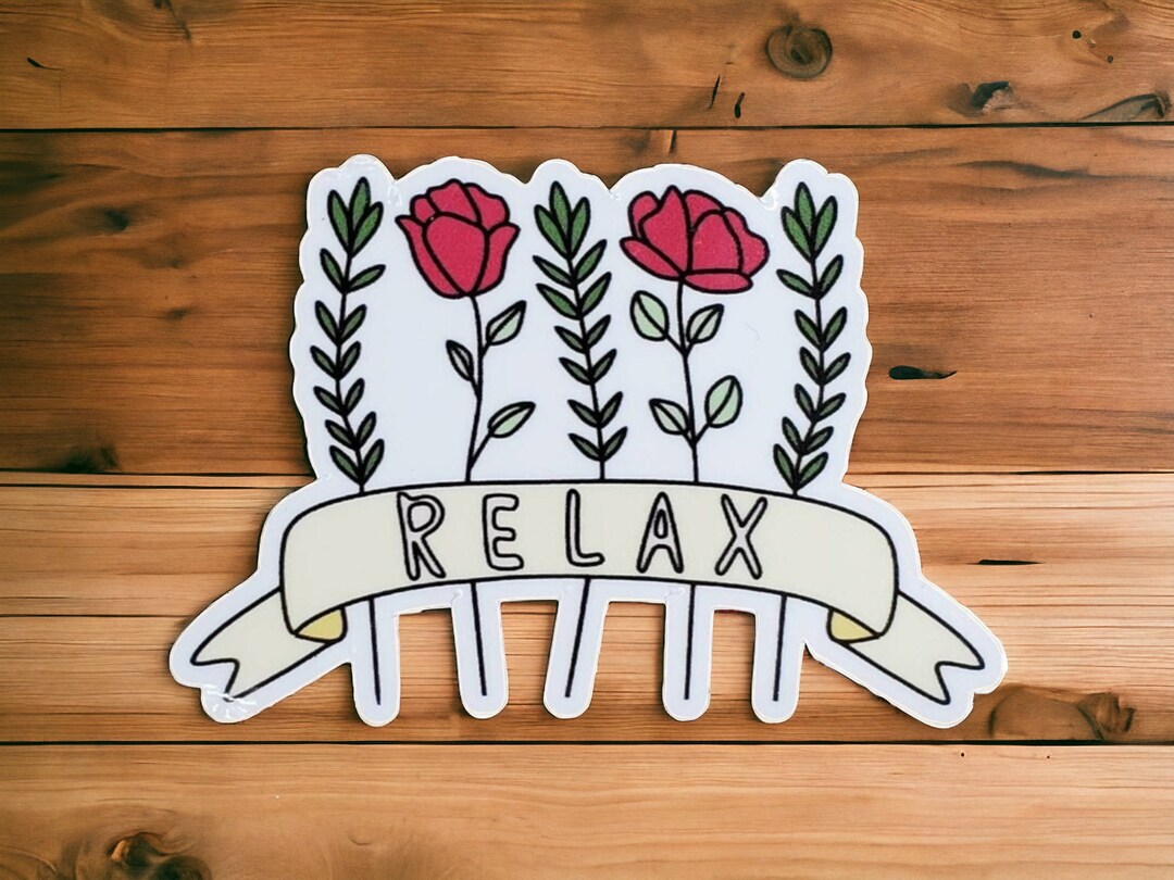 Relax Sticker, Removeable Vinyl, Flower Sticker for Water Bottle ...