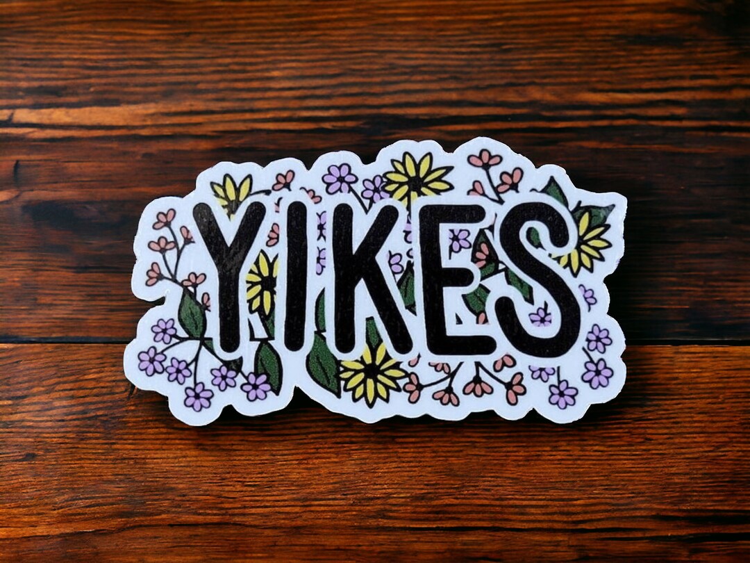 Yikes Sticker, Removeable Vinyl, Flower Sticker for Water Bottle ...