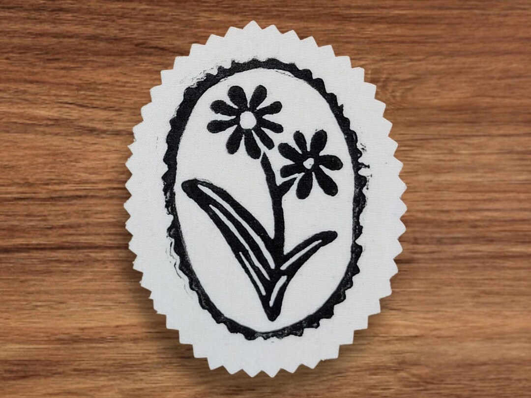 Linocut Print Patch, Handmade Punk Patch, Iron-on Accessory for Jacket ...