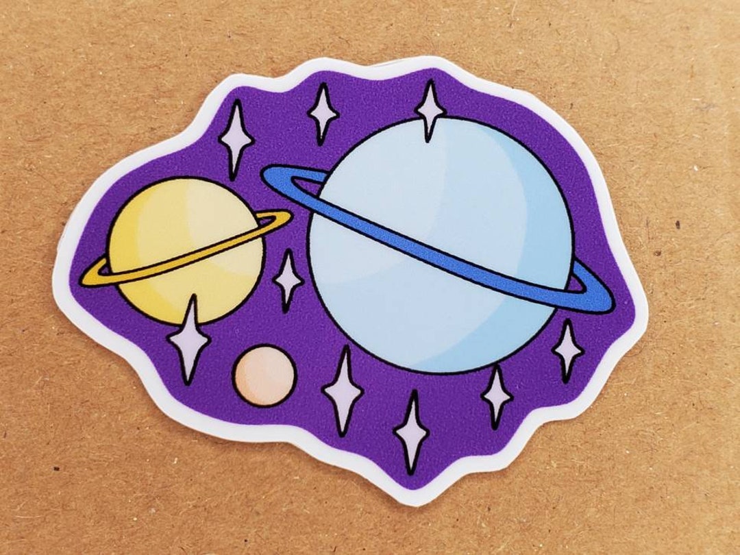 Planet Sticker, Removeable Vinyl, Space Sticker for Water Bottle ...