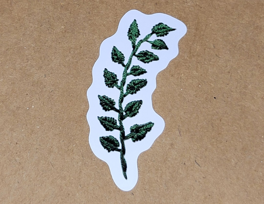 Fern Sticker, Hand Embroidery Sticker, Removeable Vinyl, Cottagecore ...