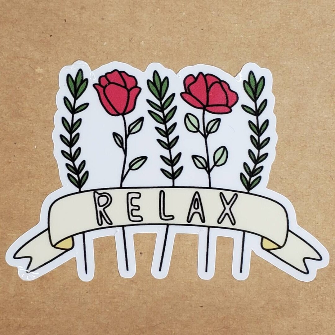 Relax Sticker Removeable Vinyl Flower Sticker for Water - Etsy