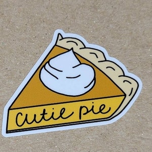 Pumpkin Pie Sticker, Removeable Vinyl, "cutie Pie" Sticker for Water ...