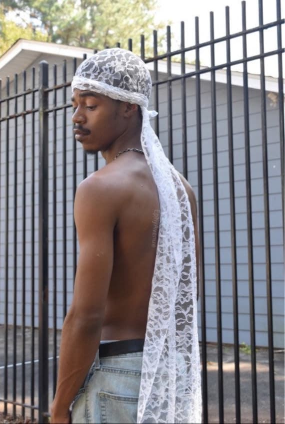 White Long Lace Durag | Etsy