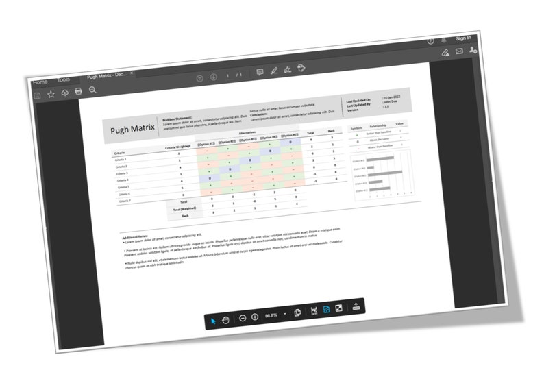 Pugh Matrix Template | Decision Matrix Template | Excel Template - Etsy