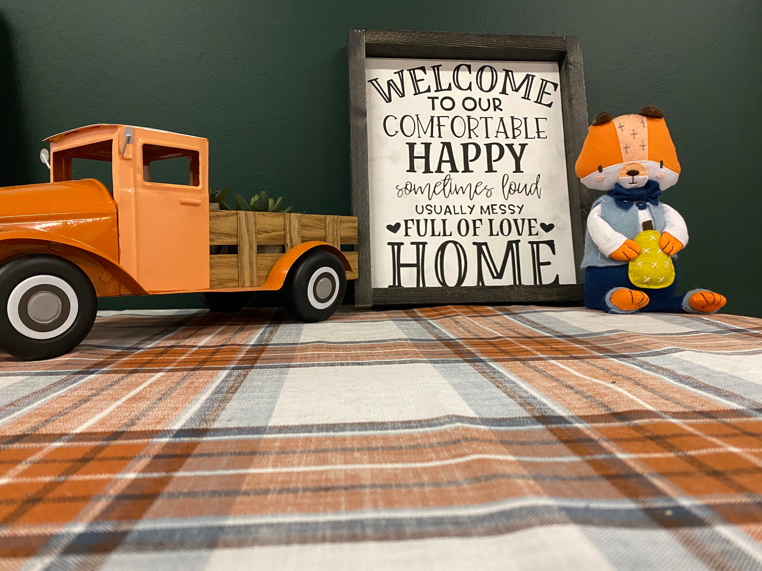 Welcome to our happy home sign | Etsy
