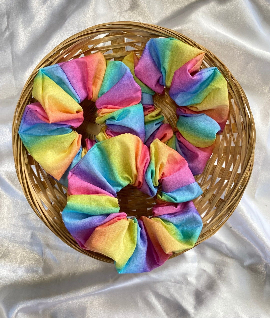 Rainbow Cotton Scrunchie - Etsy Australia