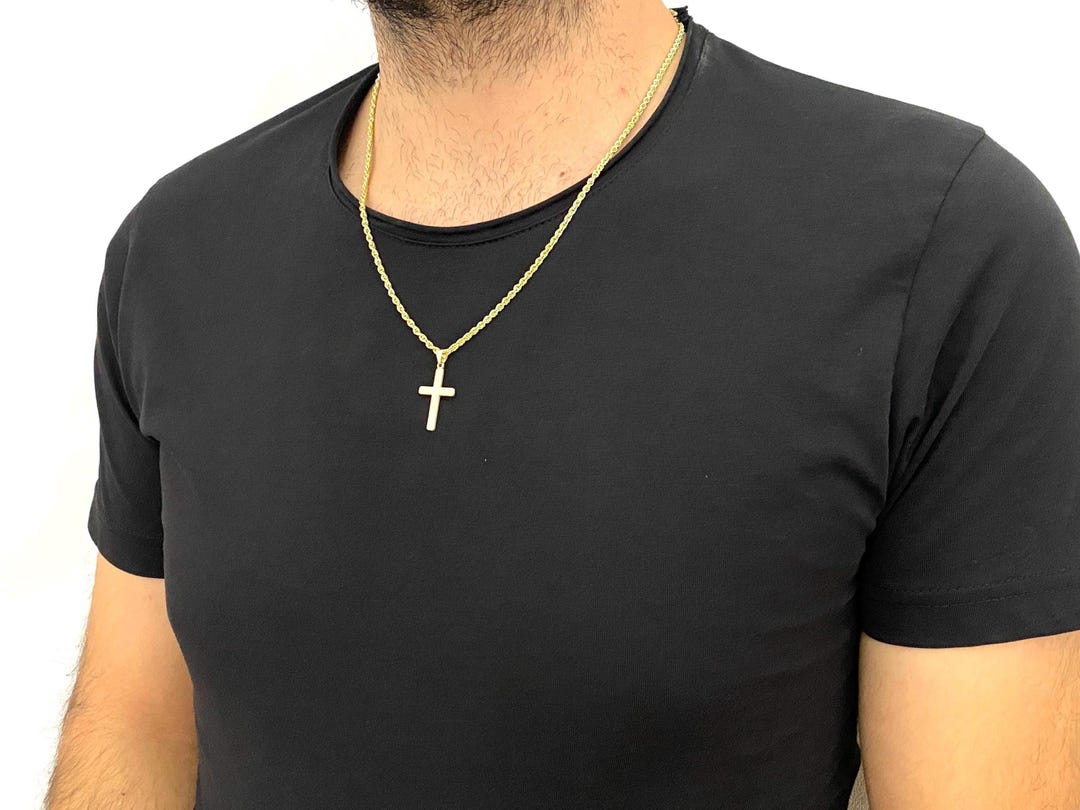 Gold Rope Chain Cross Necklace - Men's and Women's Religious Jewelry ...