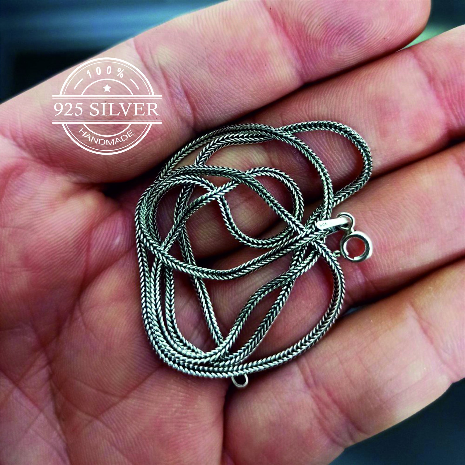 Wheat Chain Necklace 925 Sterling Silver Chain Thick Chain - Etsy