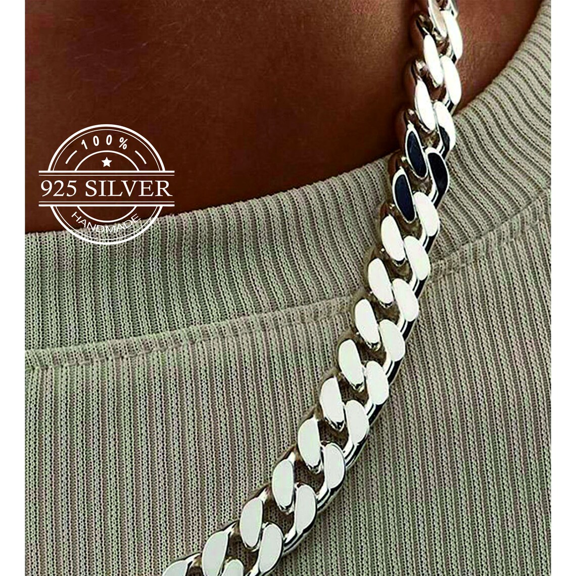 Cuban Link Chain 925 Sterling Silver Chain Necklace Women - Etsy