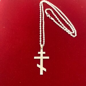 Orthodox Cross Necklace - Sterling Silver Orthodox Cross Pendant ...