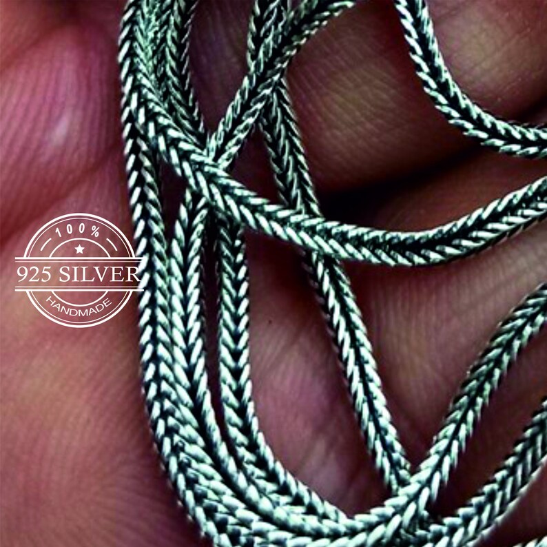 Wheat Chain Necklace 925 Sterling Silver Chain Thick Chain - Etsy