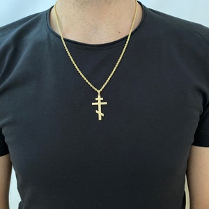 Handmade Sterling Silver Orthodox Cross Necklace With Rope Chain - Etsy