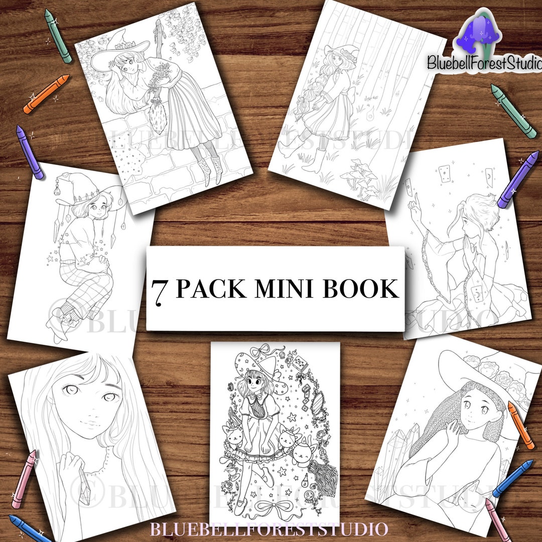 Magical Witches Coloring Page Digital Download, Colouring Sheet for ...