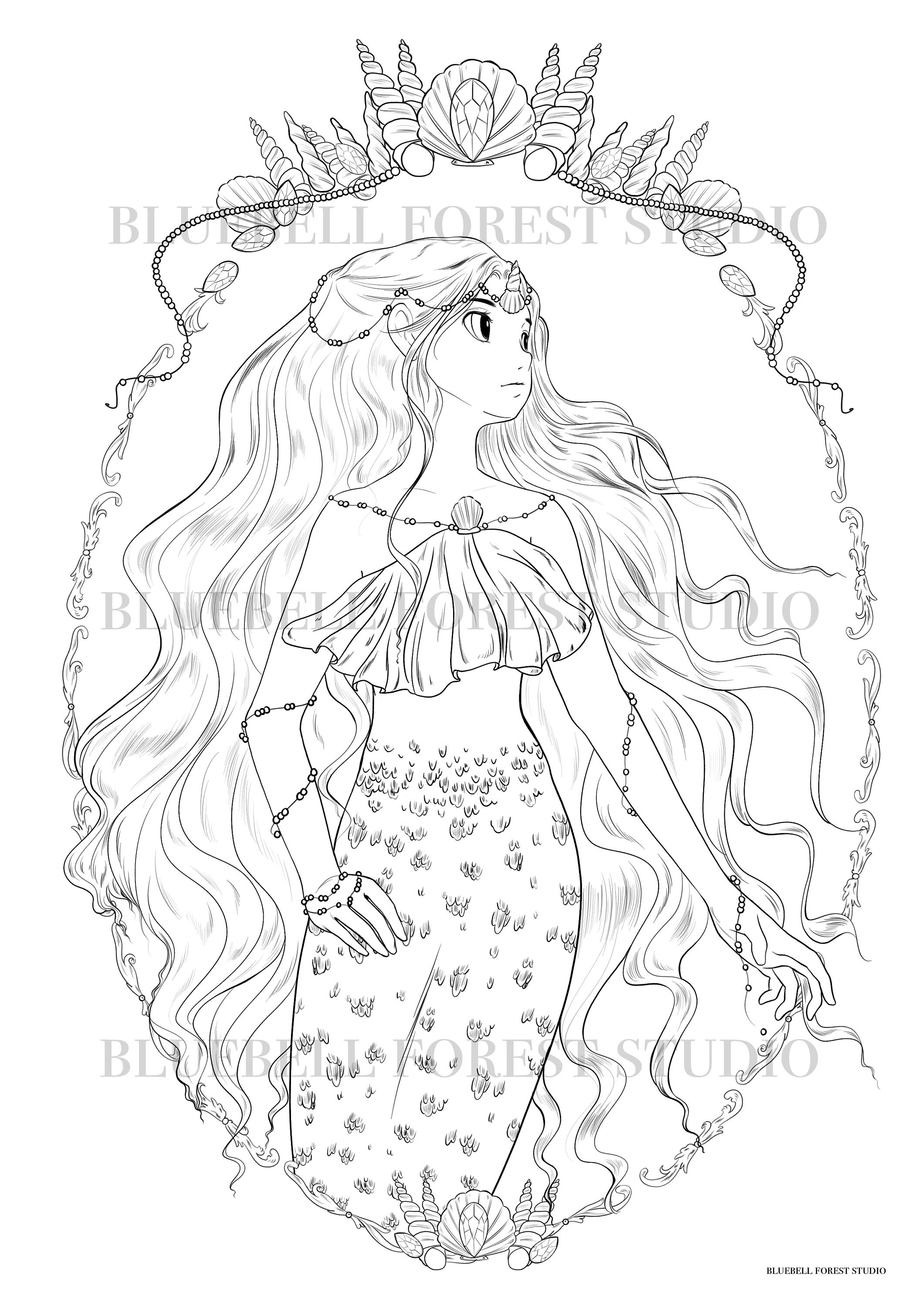 Fantasy Characters Coloring Page Digital Download, Colouring Sheet for ...