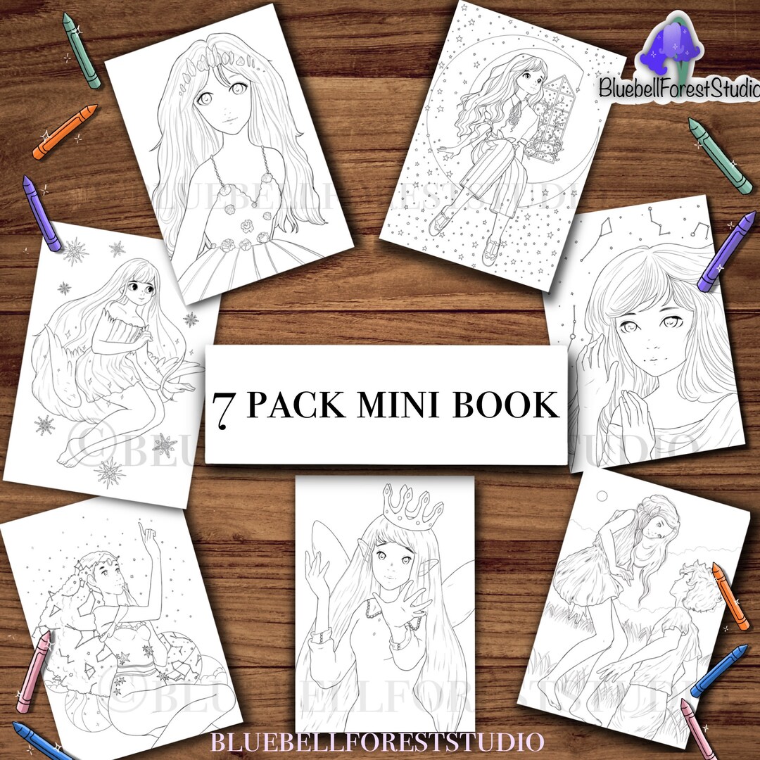 Magical Fantasy Girls Coloring Page Digital Download - Etsy