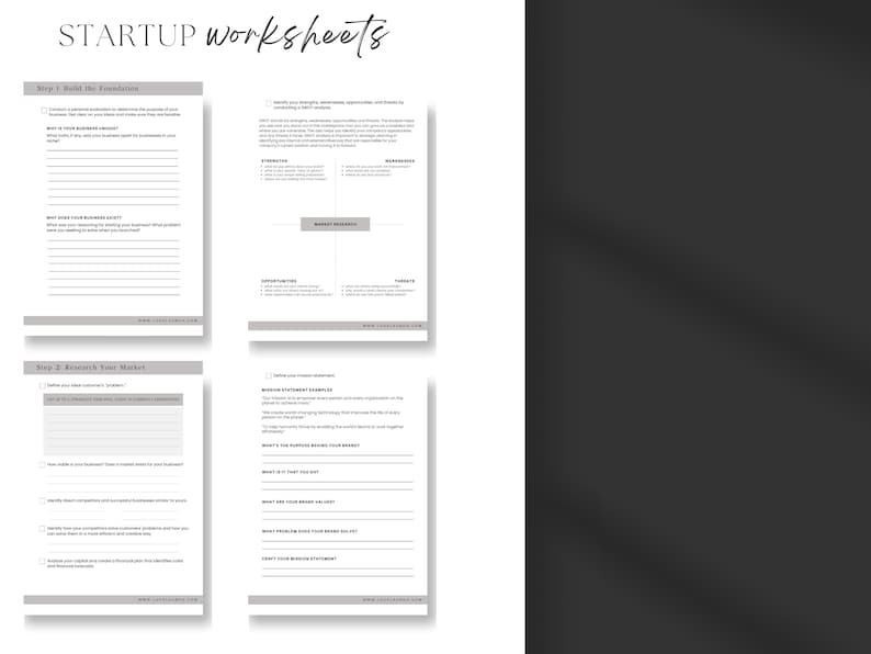 Printable Business Startup Workbook: Entrepreneur Business Planner ...