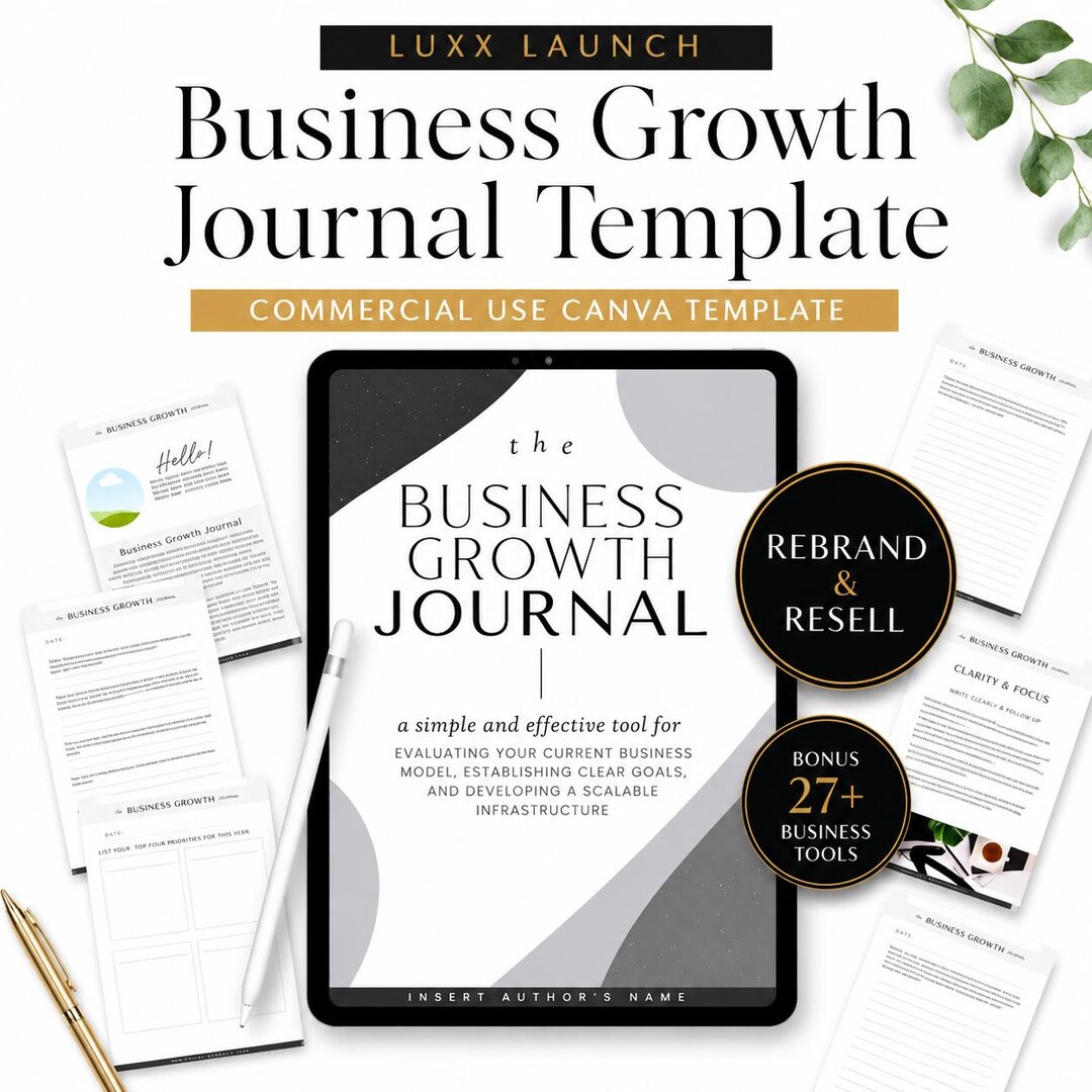 Business Growth Journal Template | Commercial Use Canva Workbook ...