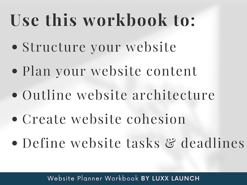 Website Planner Workbook | Website Launch Checklist - Etsy