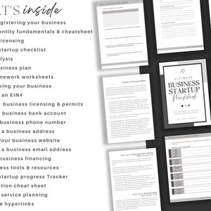 Printable Business Startup Workbook: Entrepreneur Business Planner ...