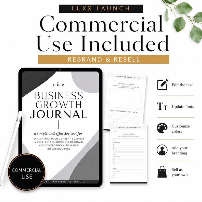 Business Growth Journal Template | Commercial Use Canva Workbook ...