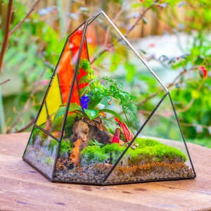 Ship to Worldwide Handmade Rainbow Stained Glass Irregular Geometric ...