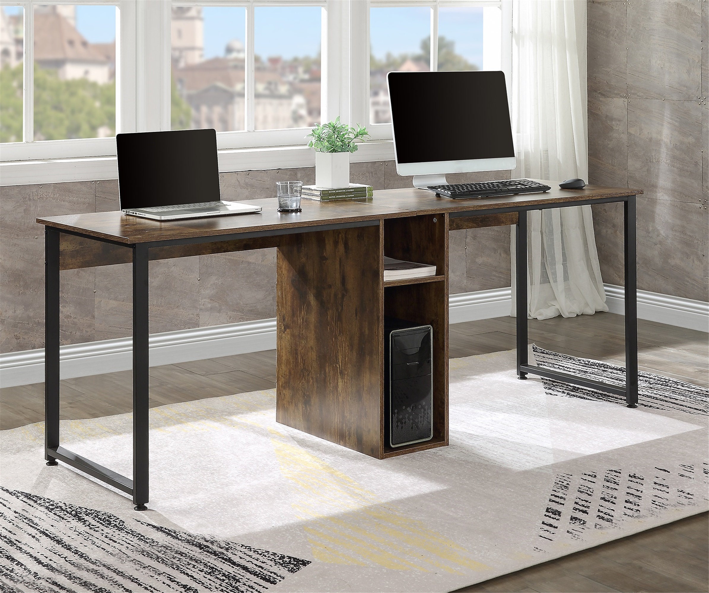 2 People Office Computer Desk Table Large Double Workstation | Etsy