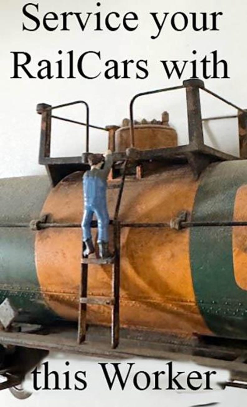 S Scale Railroad Car Ladder Climbing Worker 1/64 Figure Comes PAINTED ...