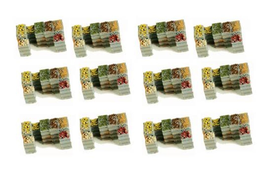HO Scale Fruit and Vegetable Wooden Crates Full of Produce FINISHED ...