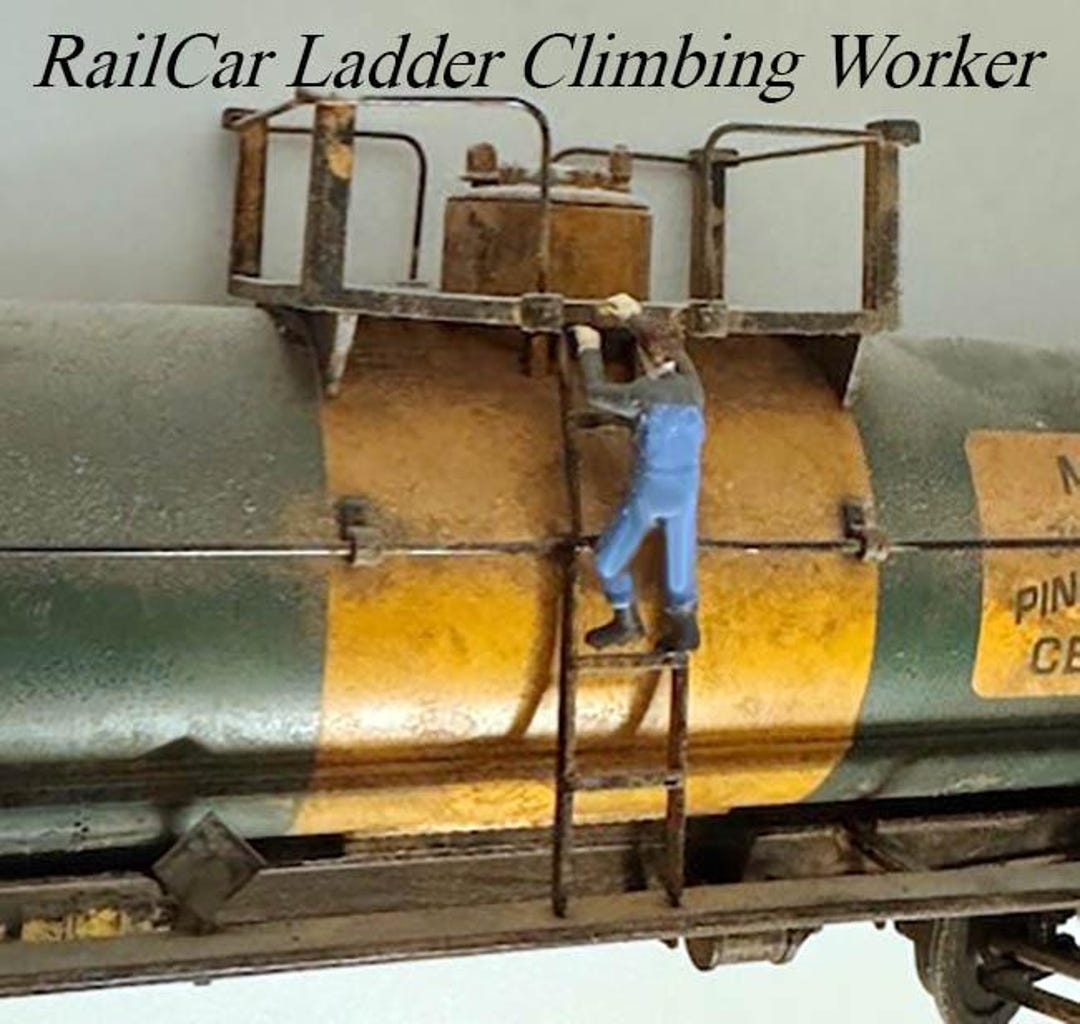 S Scale Railroad Car Ladder Climbing Worker 1/64 Figure Comes PAINTED ...