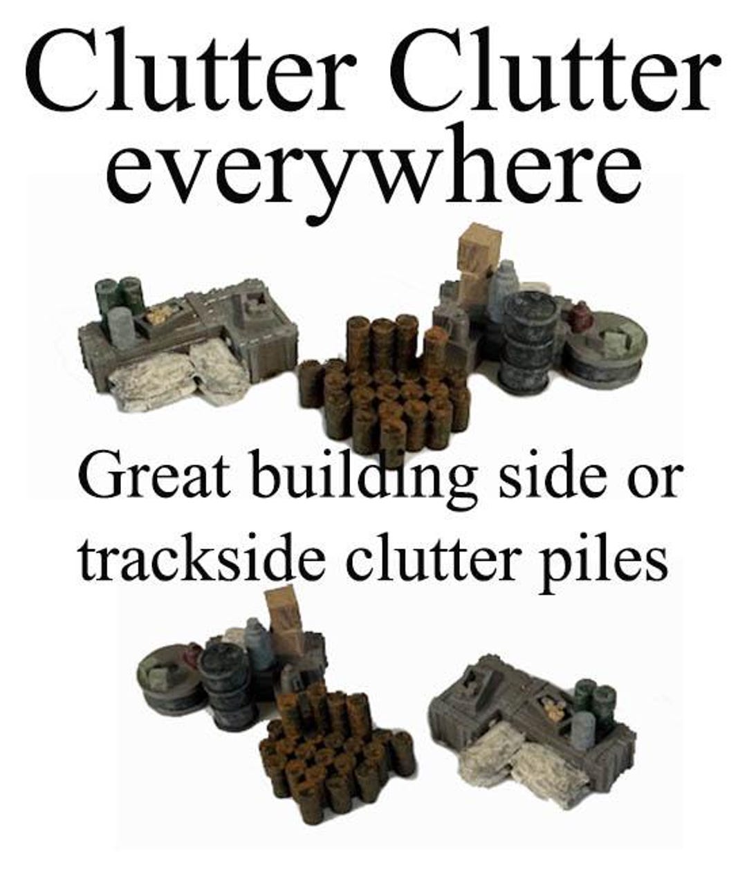 O Scale 3 Building Junk Piles With a Variety of Details Finished ...