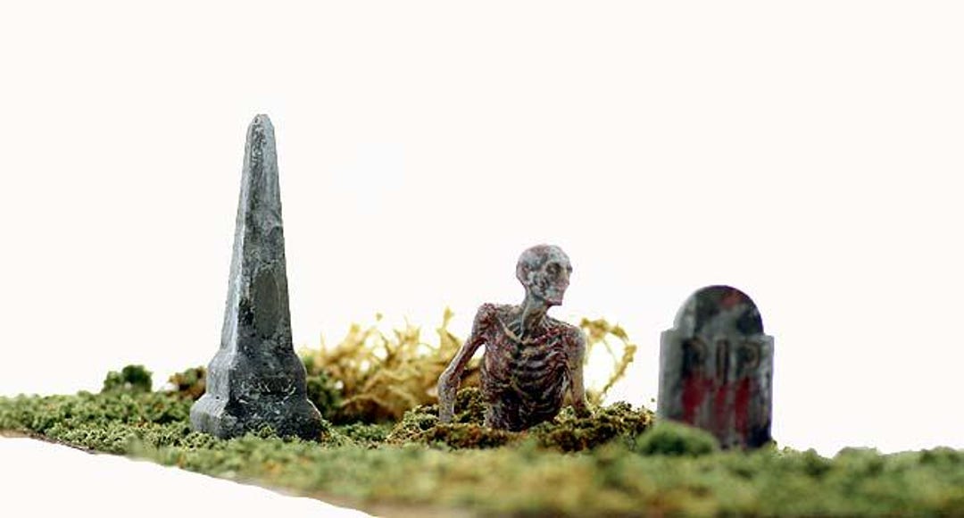 S Scale Zombie Digging Out of the Grave Painted Set - Etsy