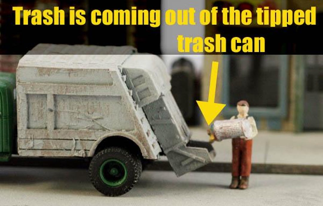 HO Scale Garbage Man Emptying Trash Can Painted Figure - Etsy