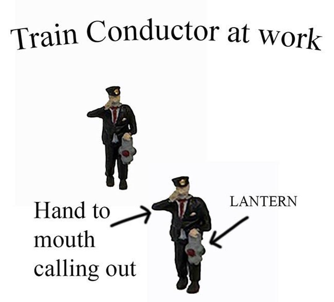 HO Scale Train Conductor With His Railroad LANTERN FINISHED 1/87 Scale ...