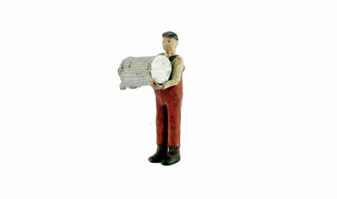 O Scale Garbage Man Emptying Trash Can Painted Figure - Etsy