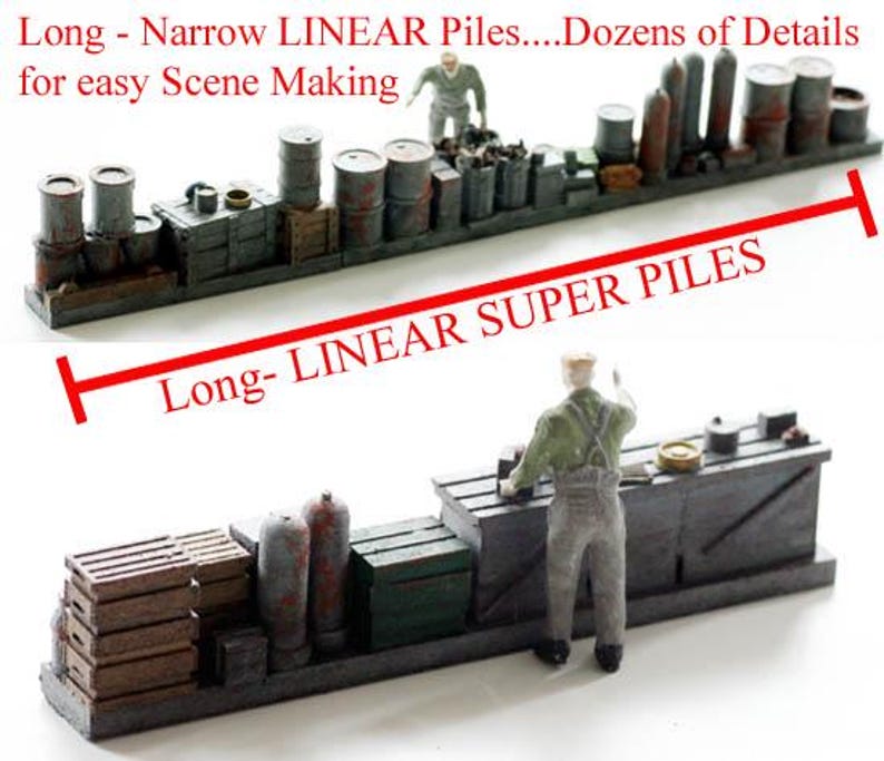 HO Scale Industry LINEAR CLUTTER 3 Long Narrow Linear Detailing Painted ...
