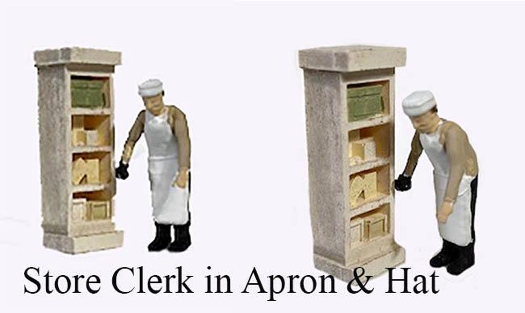 O Scale Store Clerk WITH Loaded SHELVING for Your Local Town Stores ...