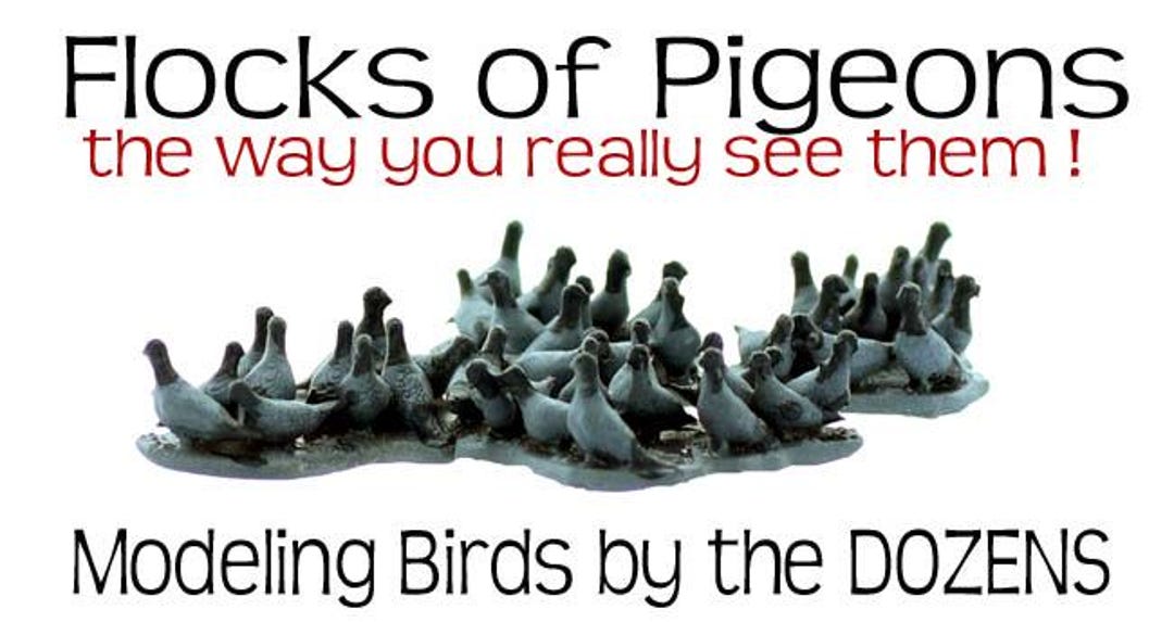 O Scale Pigeon Flock or Clusters Over 20 Pigeons Painted - Etsy