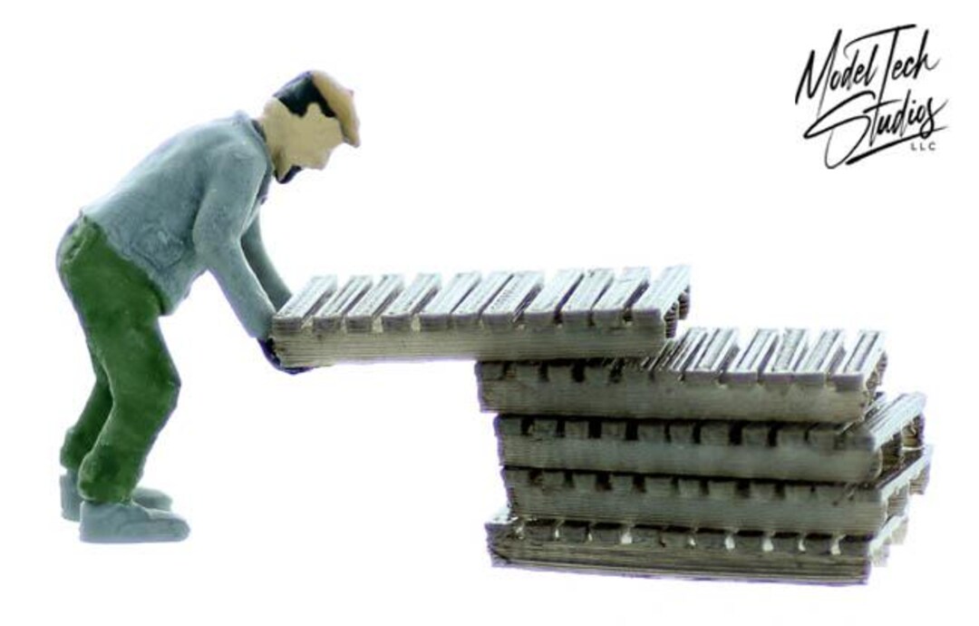 O Scale People Stacking Pallet Worker With Pallets Finished Set - Etsy