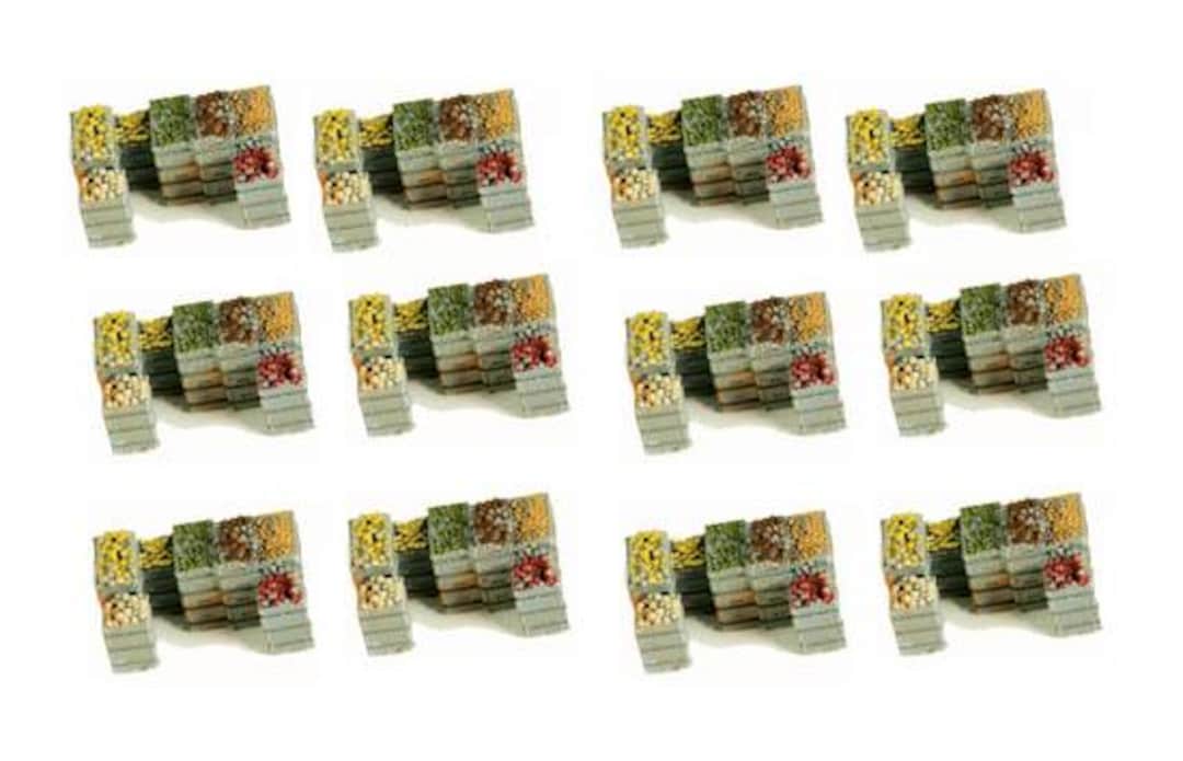 N Scale Fruit or Produce Wood Crates Full of Produce FINISHED Bulk Pack ...