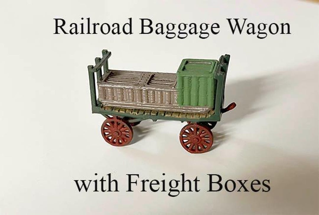 HO Scale Railroad Baggage Wagon With Freight Load Ho Scale Finished ...