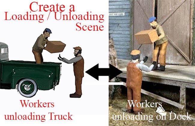 O Scale Workers Loading Unloading Figure Set Unload a Truck or Loading ...