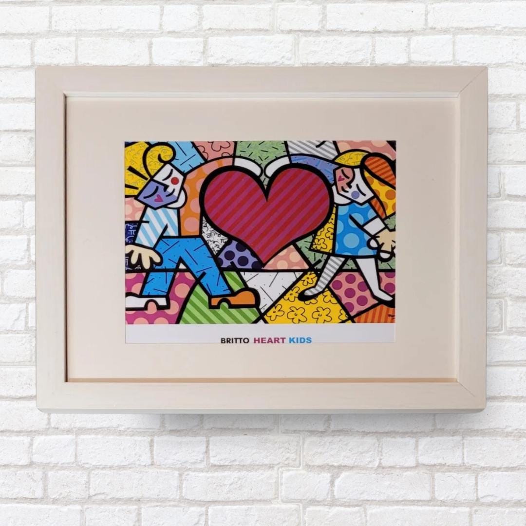 Romero Britto britto Heart Kids Pop Art Print-poster Framed/matted ...