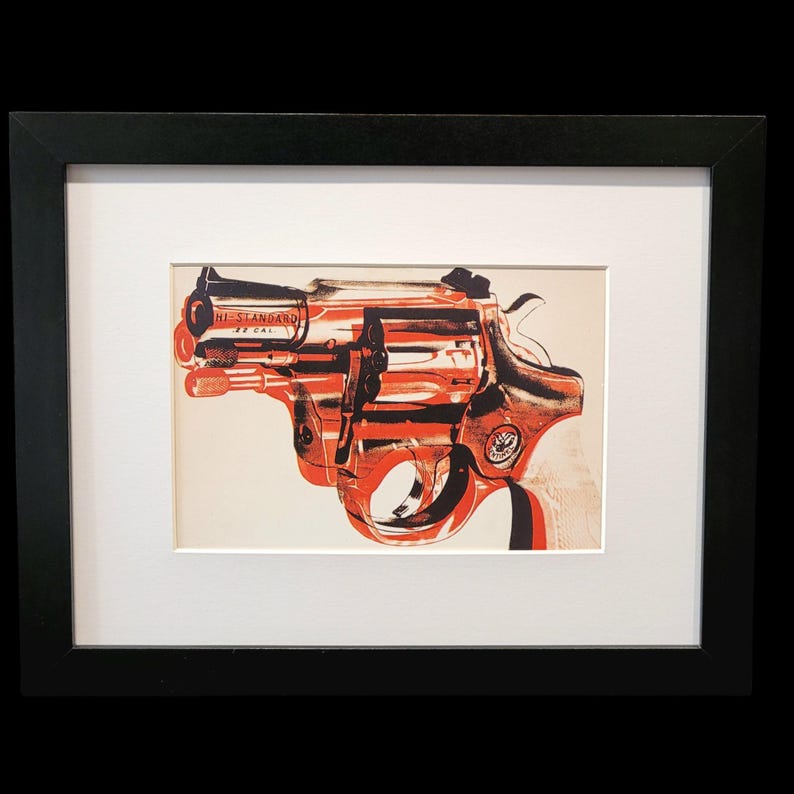 Andy Warhol gun NY 80's Retro Style Contemporary Pop Art Print Framed ...