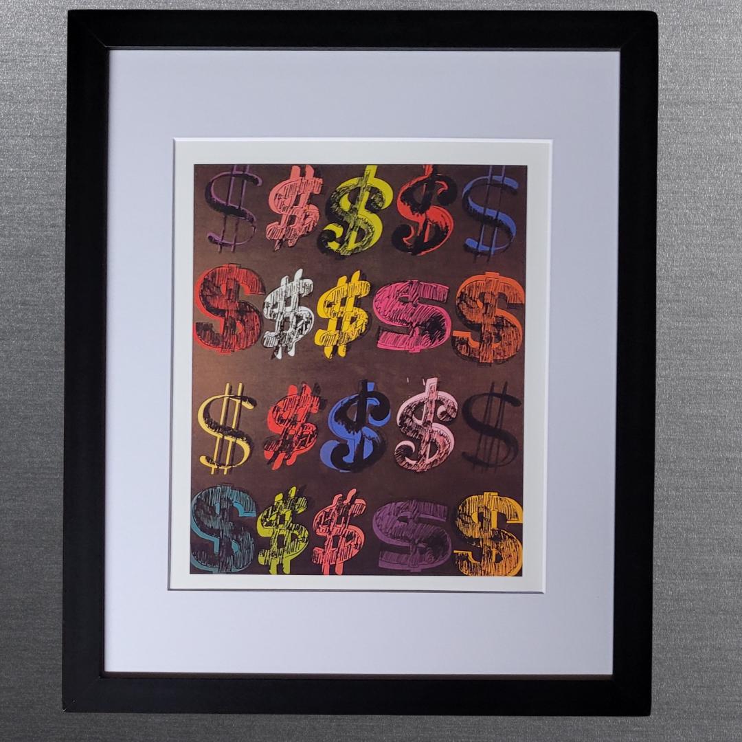 Andy Warhol dollar Signs Vintage Pop Art Print 12x15 Frame With Mat - Etsy