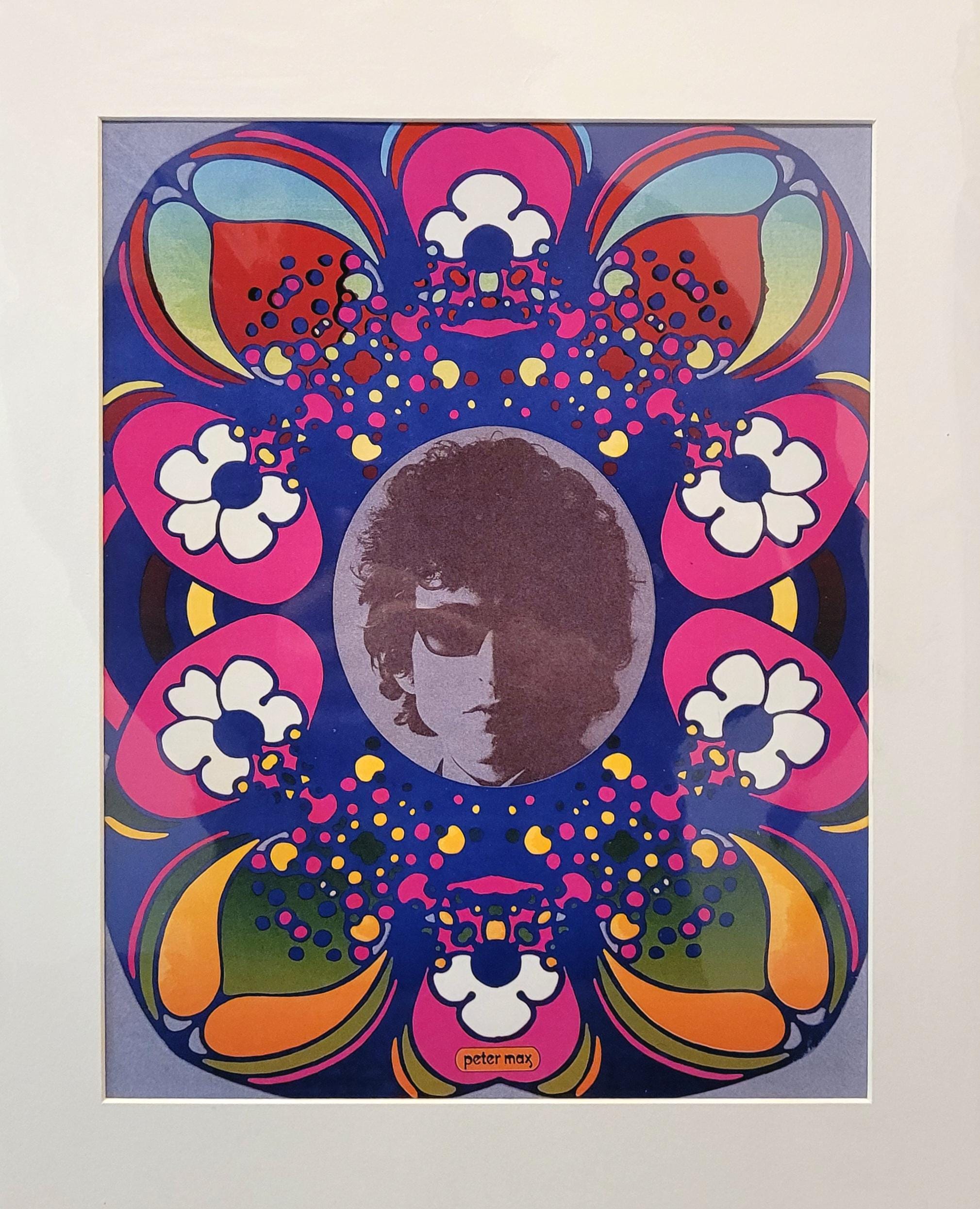 Peter Max bob Dylan Matted Pop Art Print Contemporary Pop Art Print ...